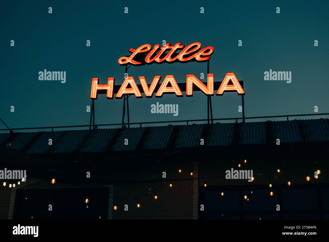 Little Havana vintage neon sign at night, Baltimore, Maryland Stock ...