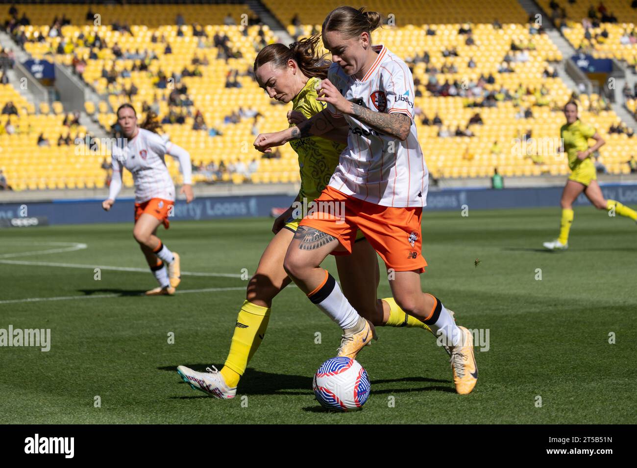 Wellington, New Zealand. 4th Nov, 2023. Sharn Freier (11, Brisbane Roar ...