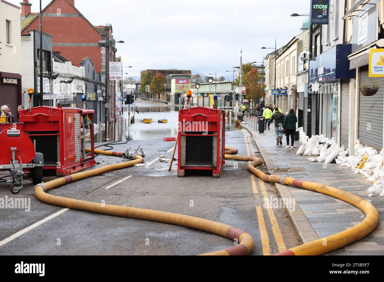 Northern Ireland Fire and Rescue Service continue to pump water from ...