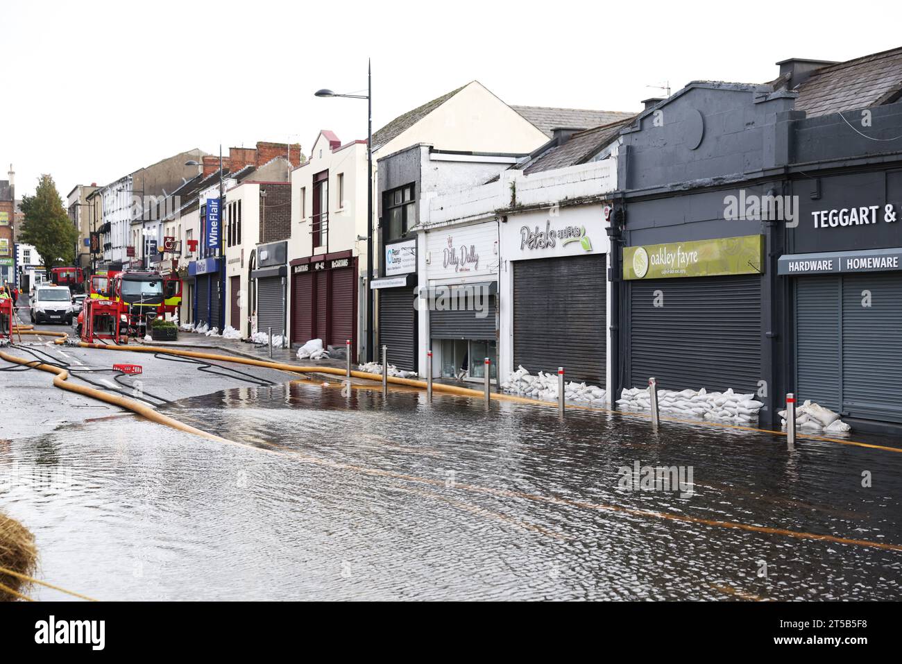 Northern Ireland Fire and Rescue Service continue to pump water from ...