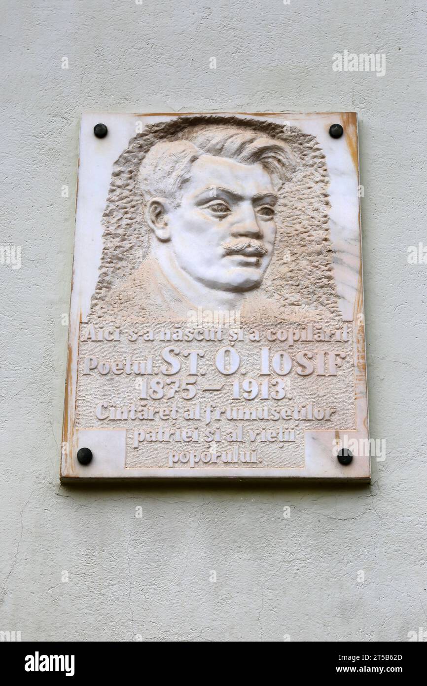 Plaque marking birthplace of Ștefan Octavian Iosif (1875-1913), Strada ...