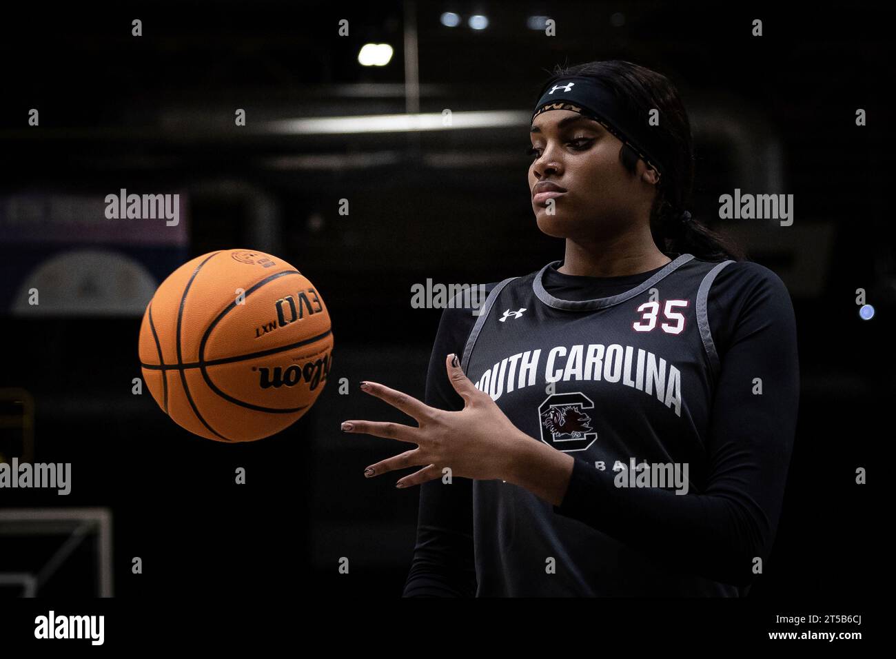 South Carolina college basketball player Sakima Walker attends a ...