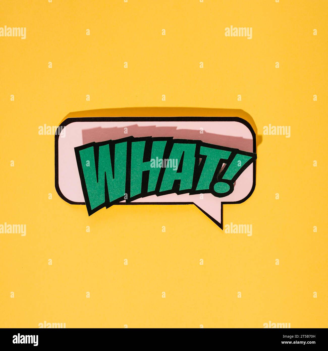 Comic style what cartoon expression text yellow background Stock Photo ...