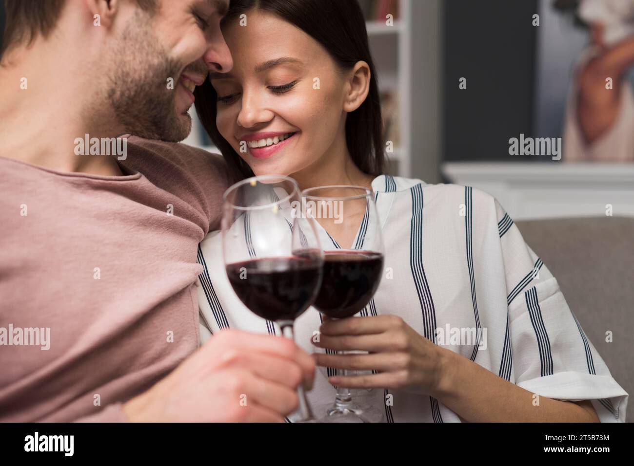 Couple having tenderness moment Stock Photo - Alamy