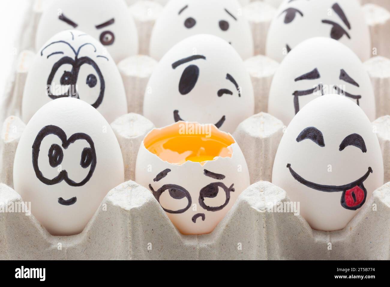 Eggs with emoji drawing Stock Photo - Alamy