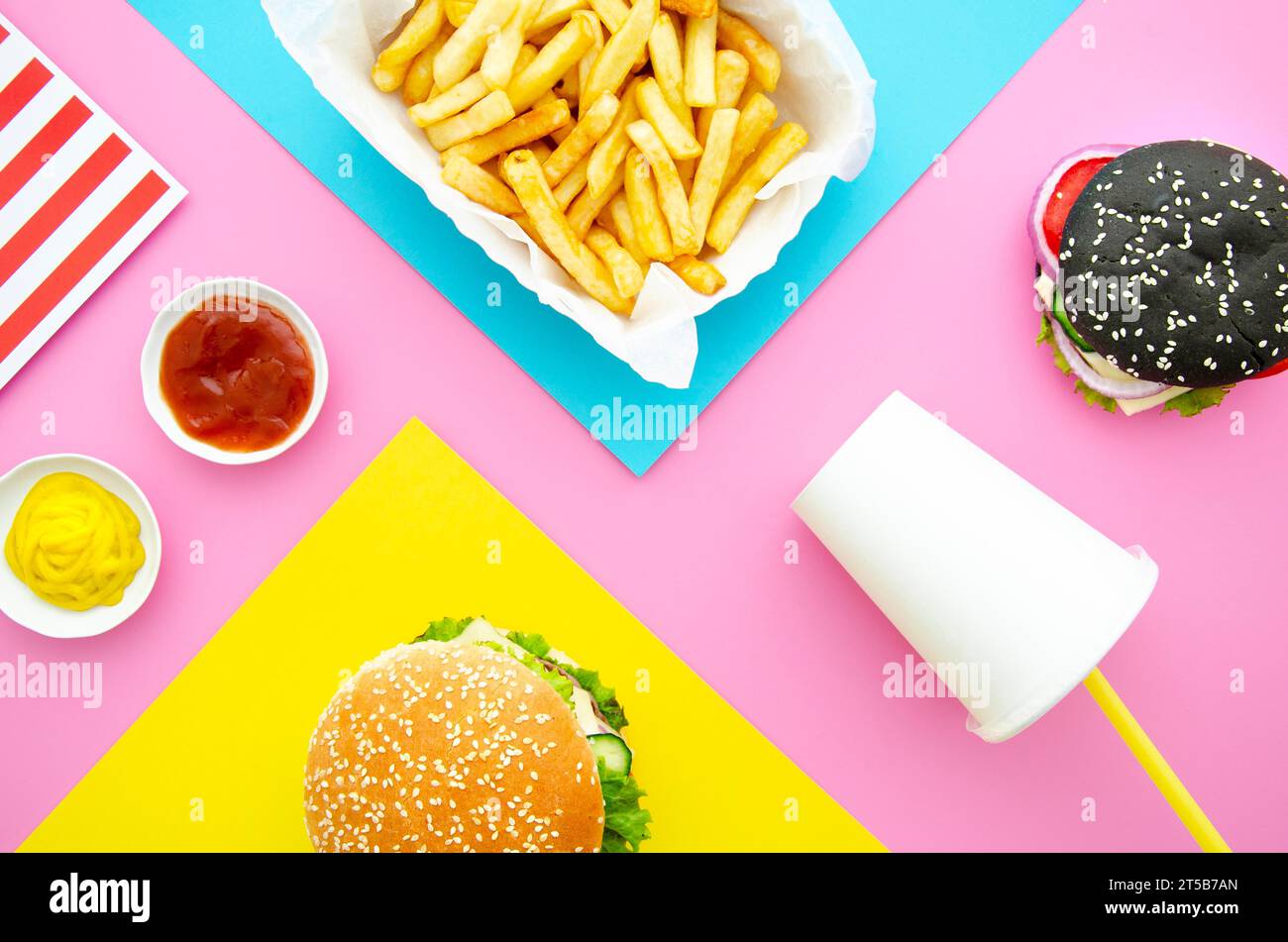 Flat cheeseburger hi-res stock photography and images - Alamy