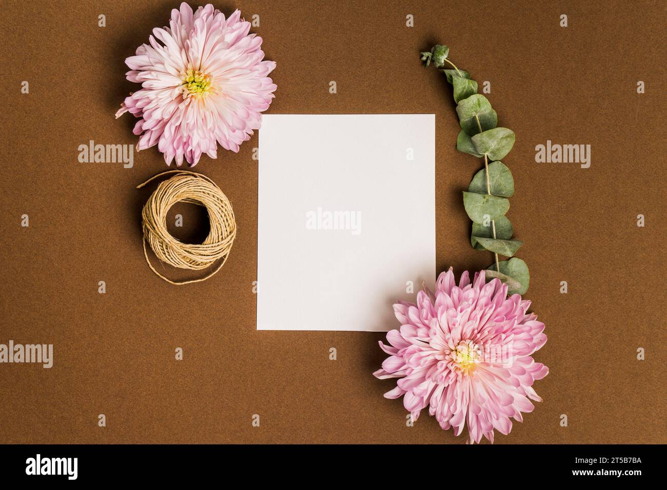Floral decoration with sheets paper rope Stock Photo - Alamy
