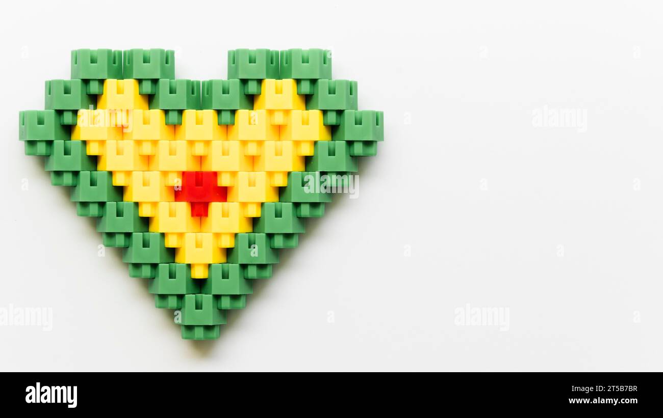 Flat lay heart shape made lego blocks Stock Photo - Alamy