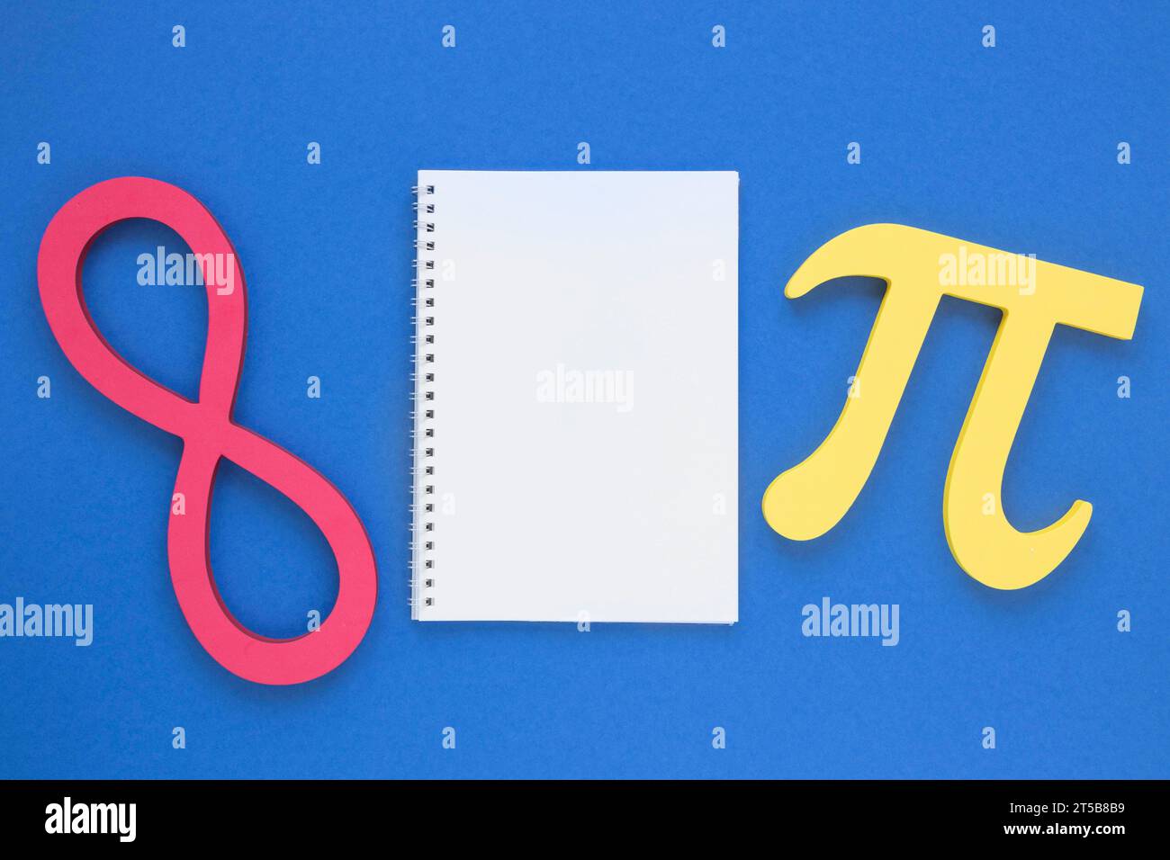Real science pi symbol infinite symbol with empty notebook Stock Photo ...