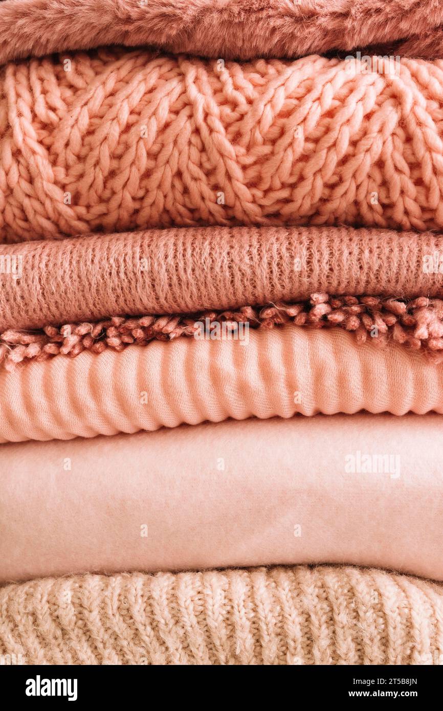 Stack knitted sweaters hi-res stock photography and images - Alamy