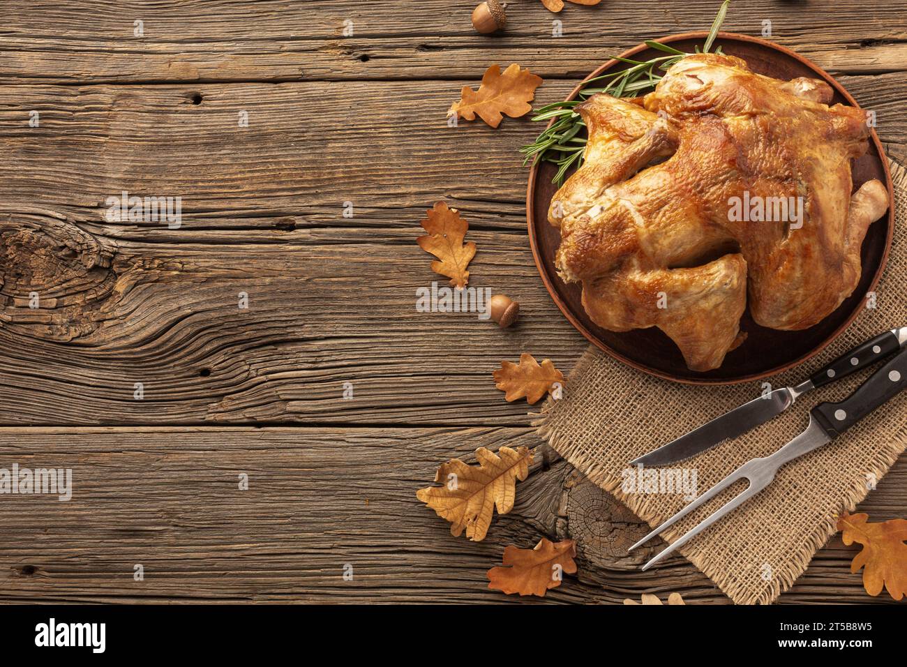 Top view frame with delicious turkey Stock Photo - Alamy