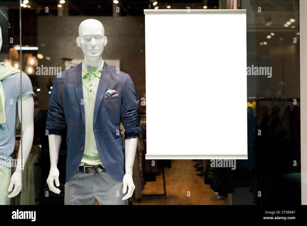 Billboard window display manikin Stock Photo - Alamy