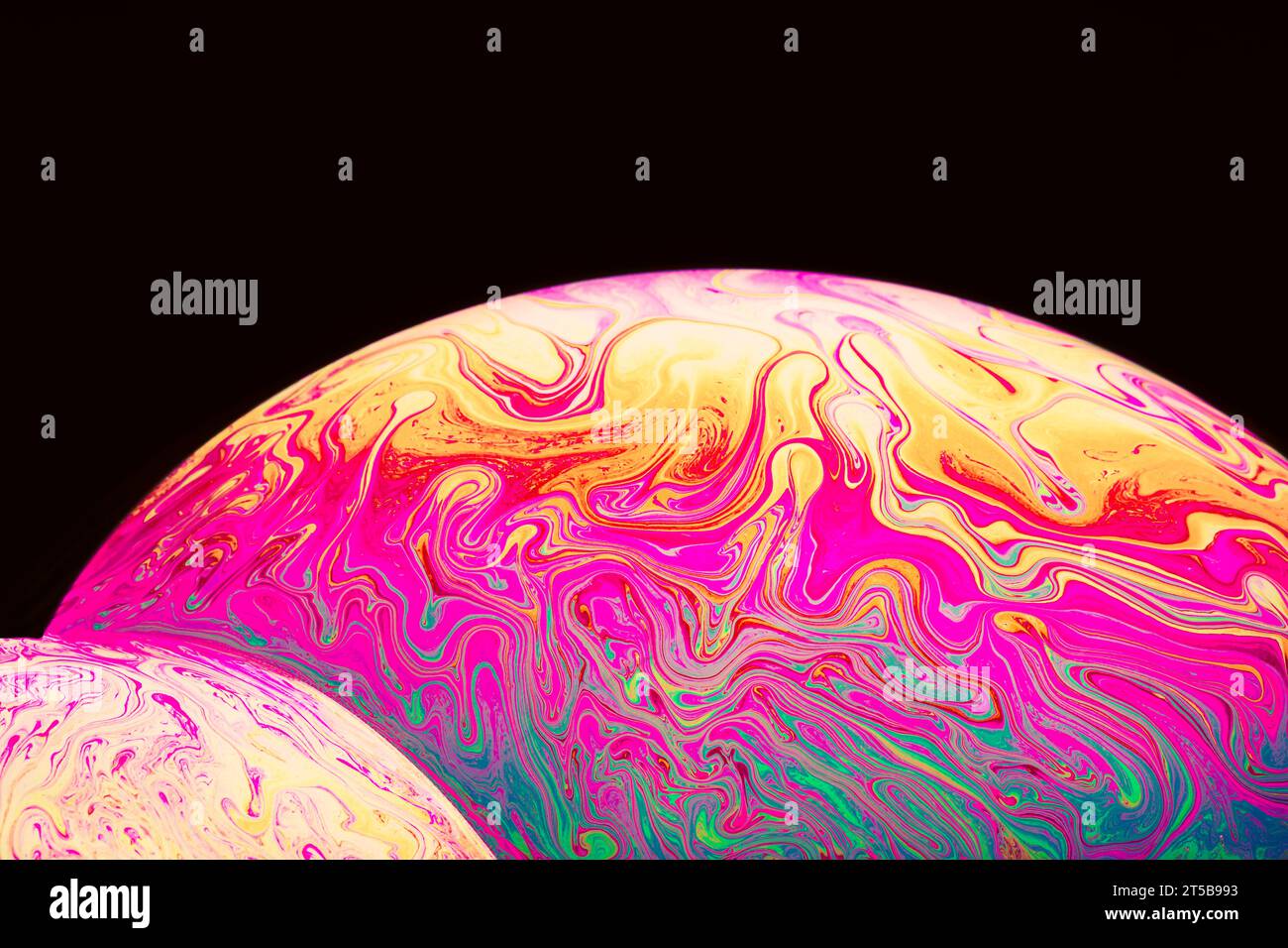 Abstract varicolored psychedelic soap bubbles black background Stock ...