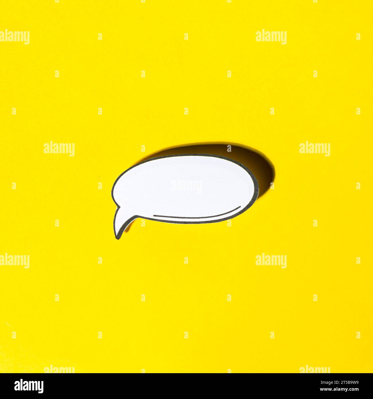 Comic empty speech bubble retro pop art style with shadow yellow ...