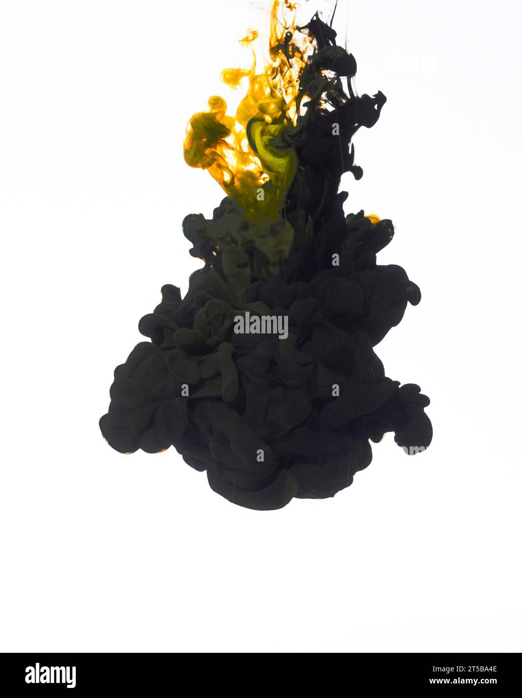 Falling dark droplet ink Stock Photo - Alamy