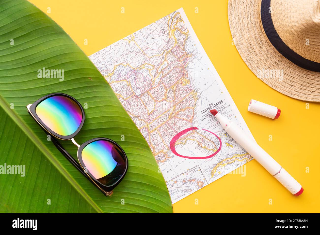 Florida state marked map Stock Photo - Alamy