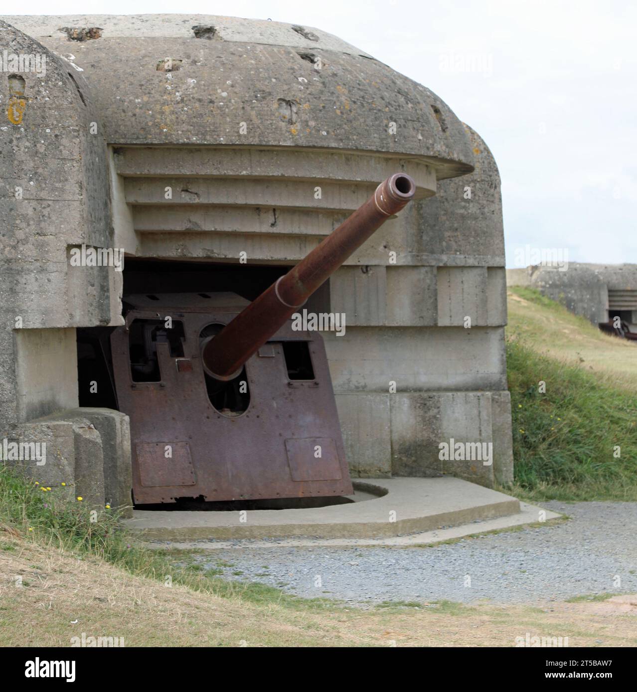 Longues-sur-Mer battery, L, France - August 21, 2022: OLD Gun Battery ...