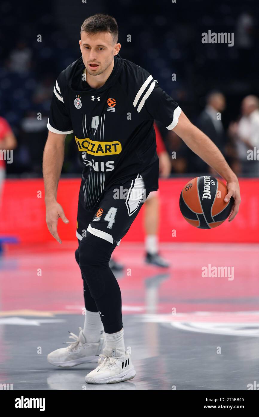 Belgrade, Serbia, 26 October, 2023. Aleksa Avramovic of Partizan ...
