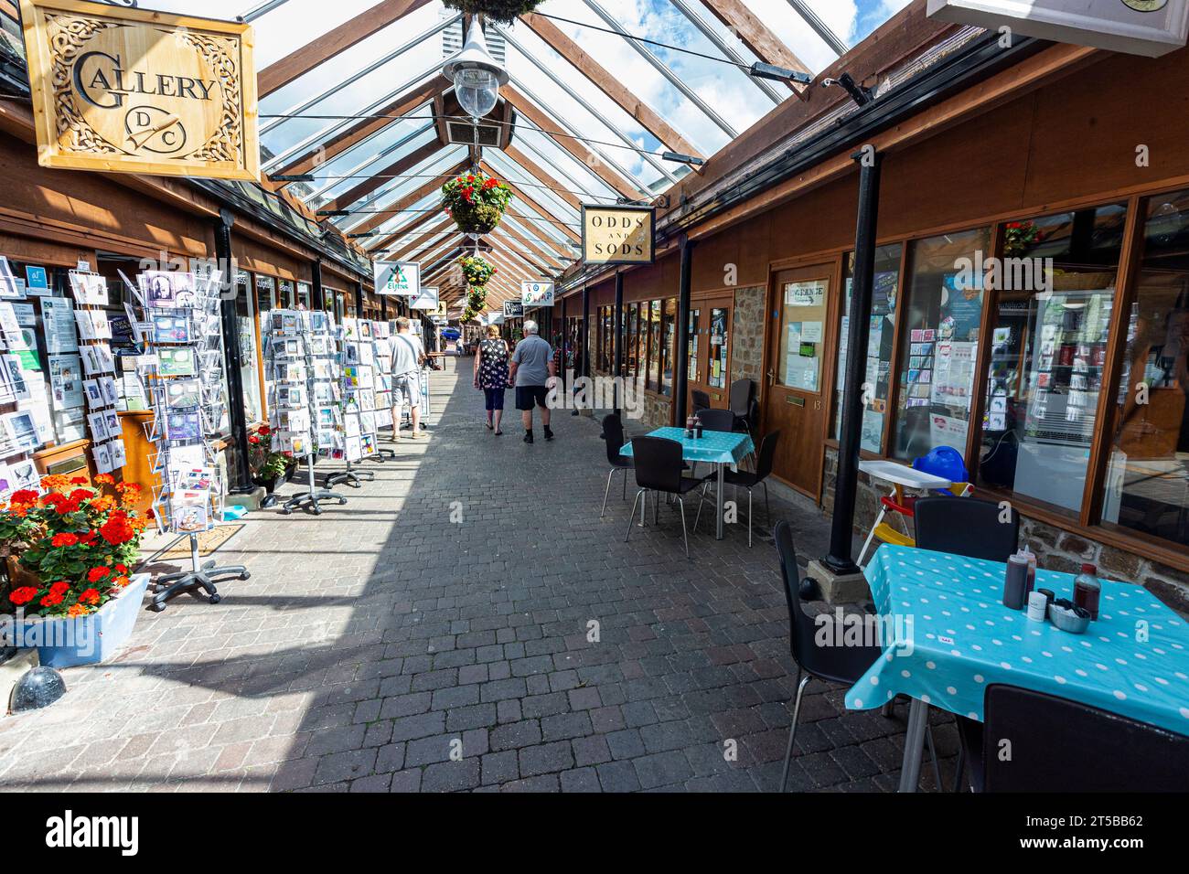 Interior of Great Torrington Pannier Market, Shops and Glass Roof ...