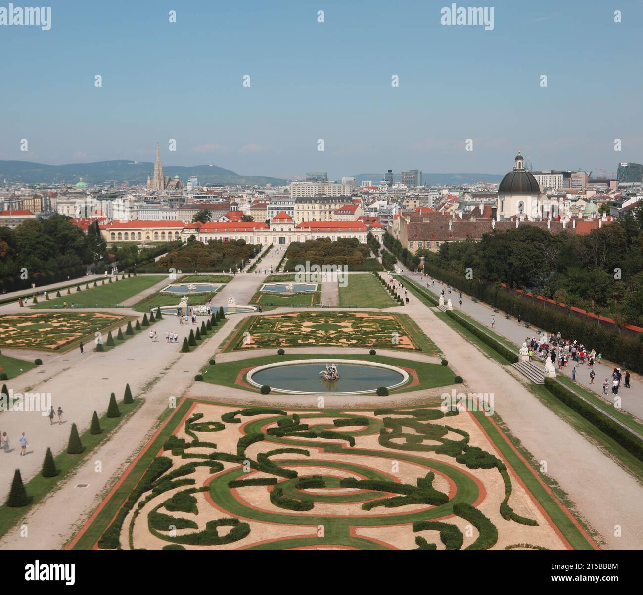 Vienna, WIEN, Austria - August 23, 2023: Gardens of Lower Belvedere ...