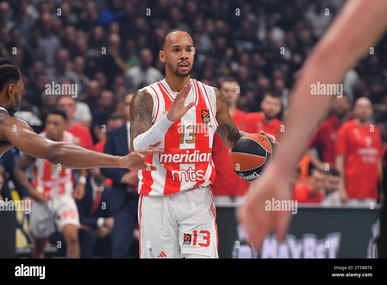 Belgrade, Serbia, 26 October, 2023. Shabazz Napier of Crvena Zvezda ...