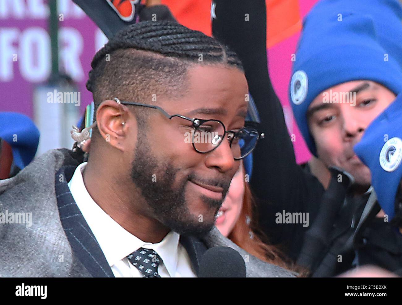 New York, NY, USA. 3rd Nov, 2023. Nate Burleson seen during a segment ...