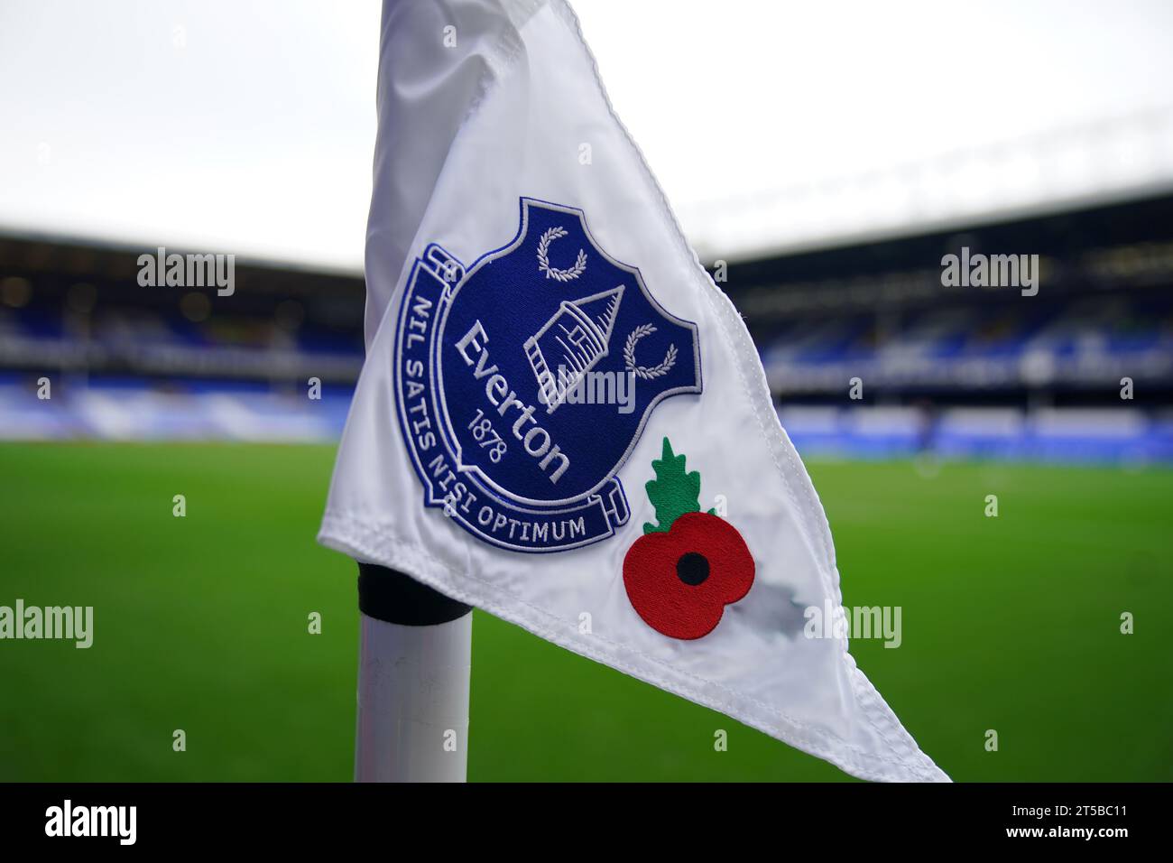A general view of a corner flag with a poppy logo ahead of the Premier ...