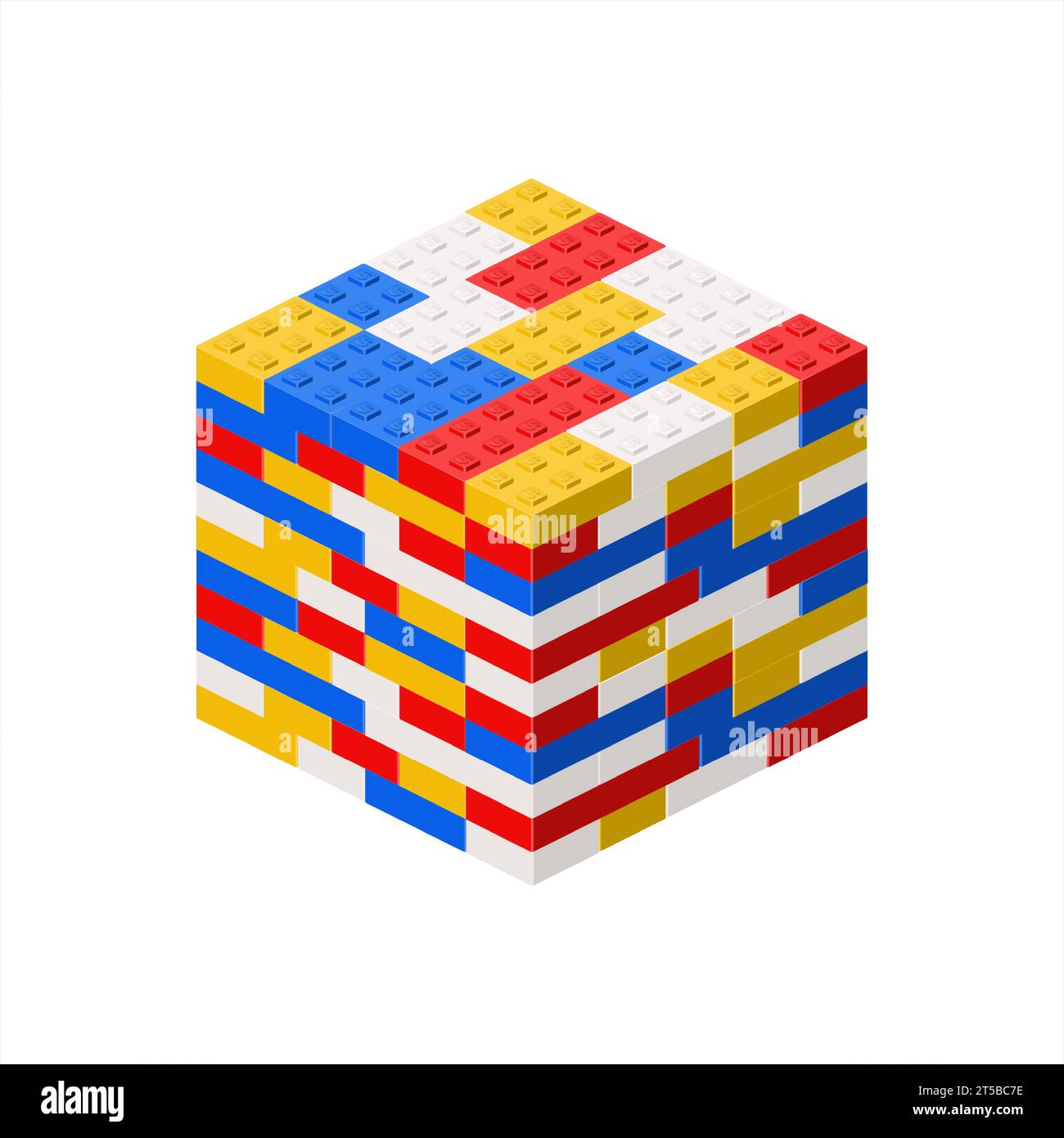 Colored Cube Made From Random Blocks Vector Stock Vector Image And Art
