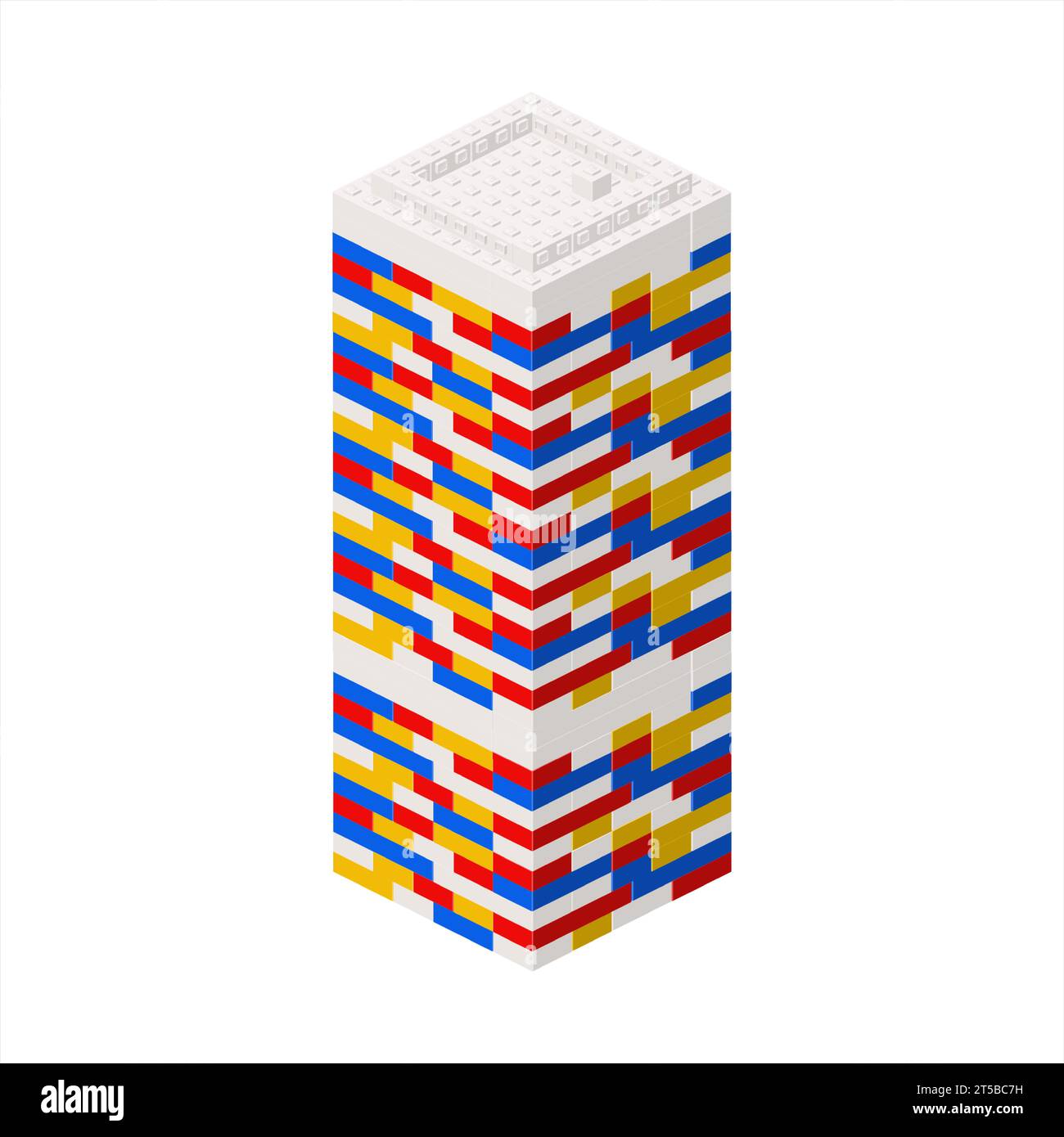 Urban planning, tall building made of plastic blocks. Vector Stock ...