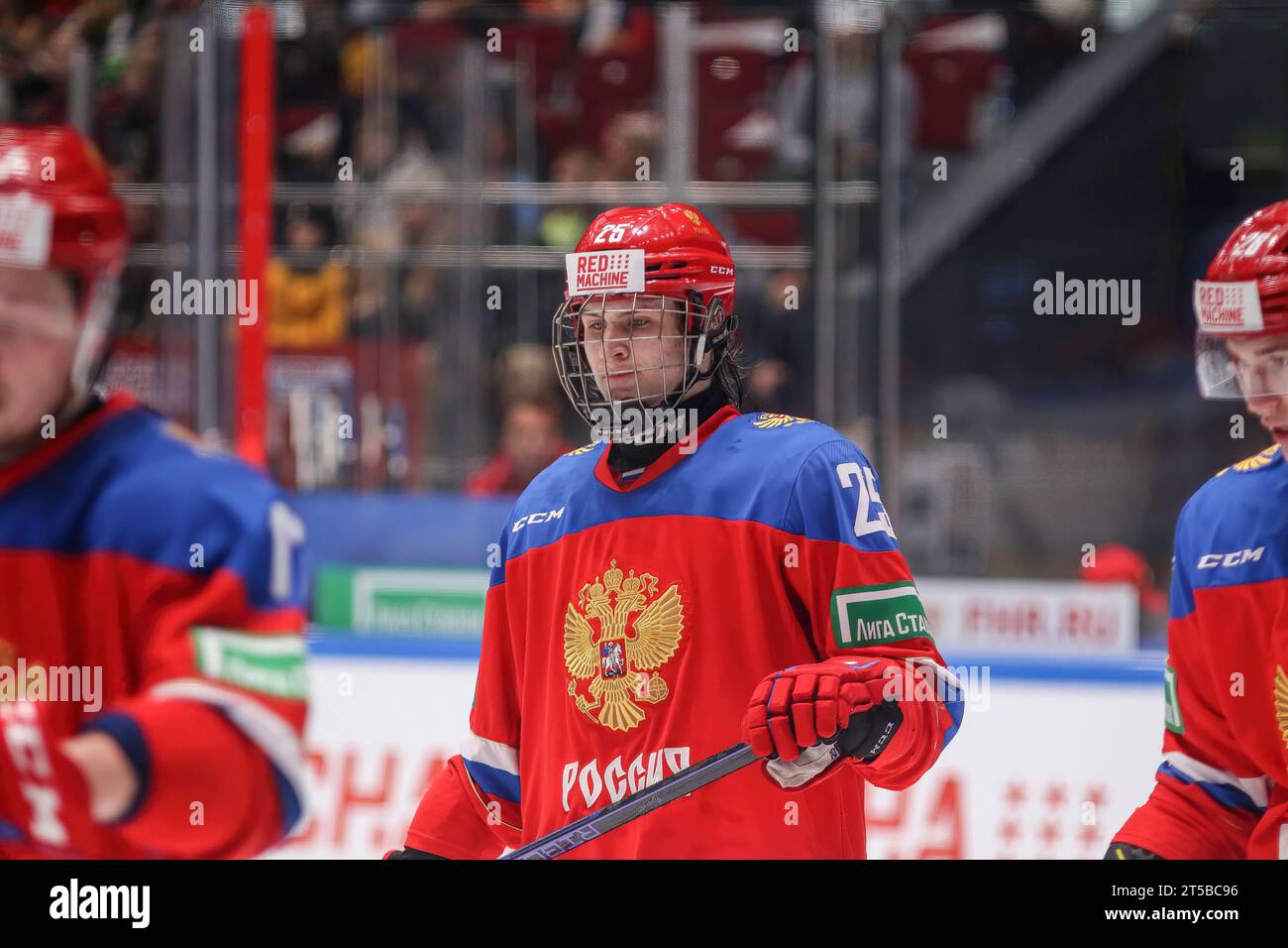 Saint Petersburg, Russia. 03rd Nov, 2023. Russia U20 Hockey team player ...