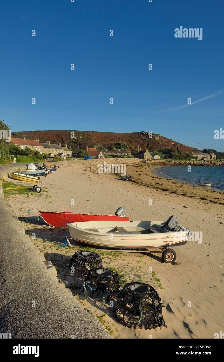 View Across New Grimsby Harbour. Tresco. Isles of Scilly, Cornwall ...