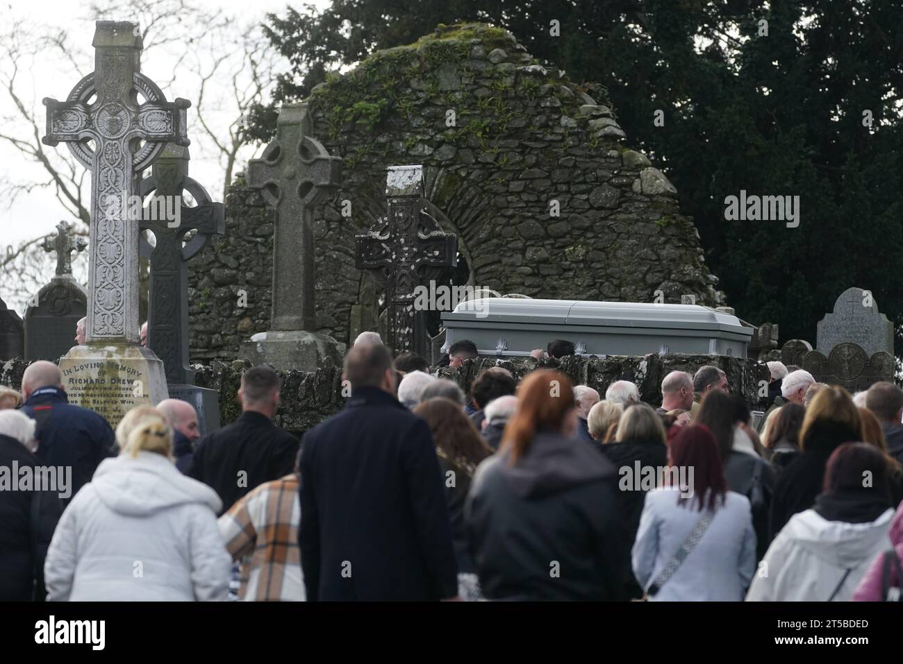 The coffin of Denise Morgan is carried out of the Church of the ...