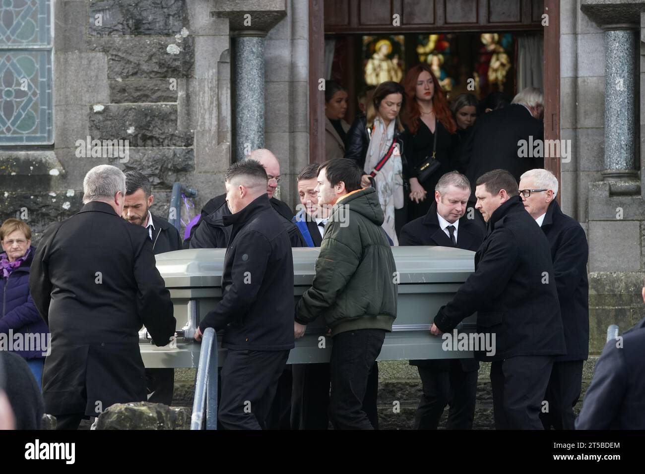 The coffin of Denise Morgan is carried out of the Church of the ...