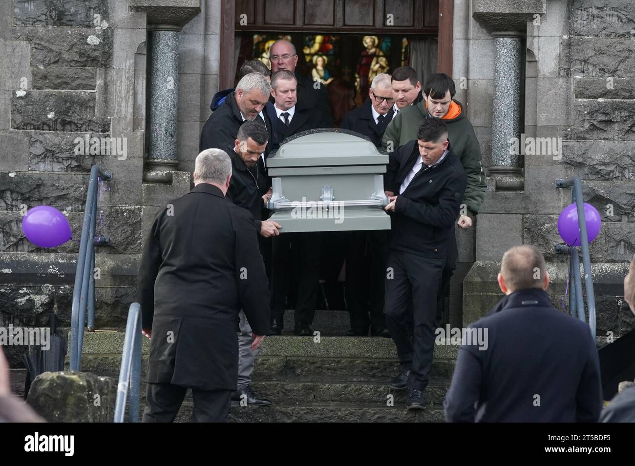 The coffin of Denise Morgan is carried out of the Church of the ...