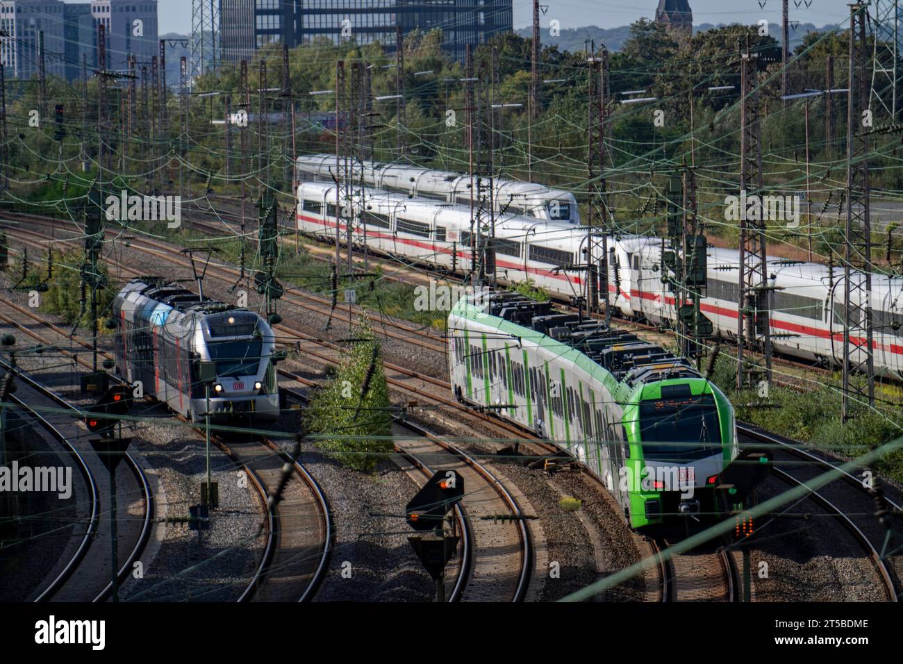 Tracks in front of Essen main station, ICE 2 train and ICE 4, behind ...