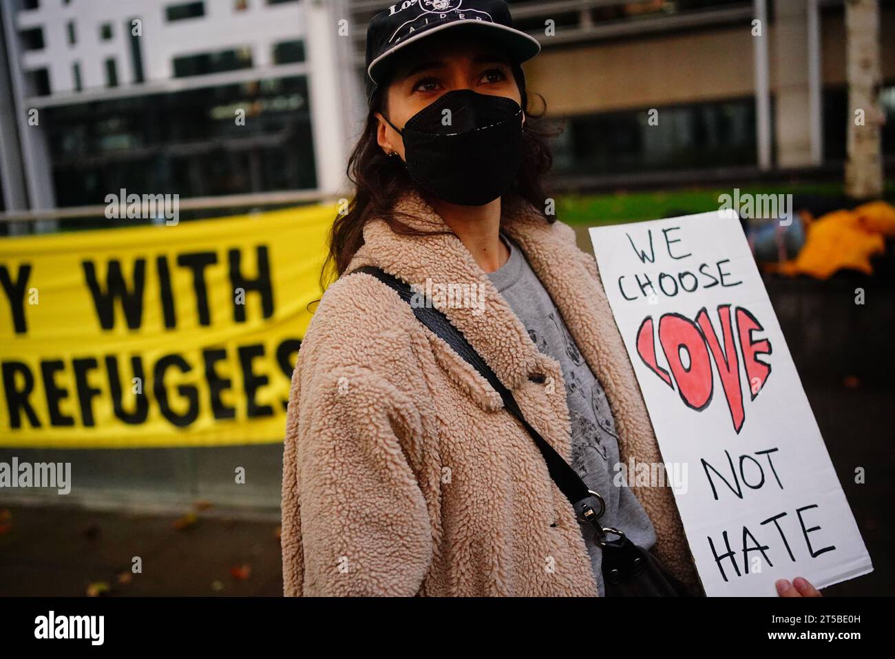 People from Extinction Rebellion and Stand Up to Racism take part in a ...