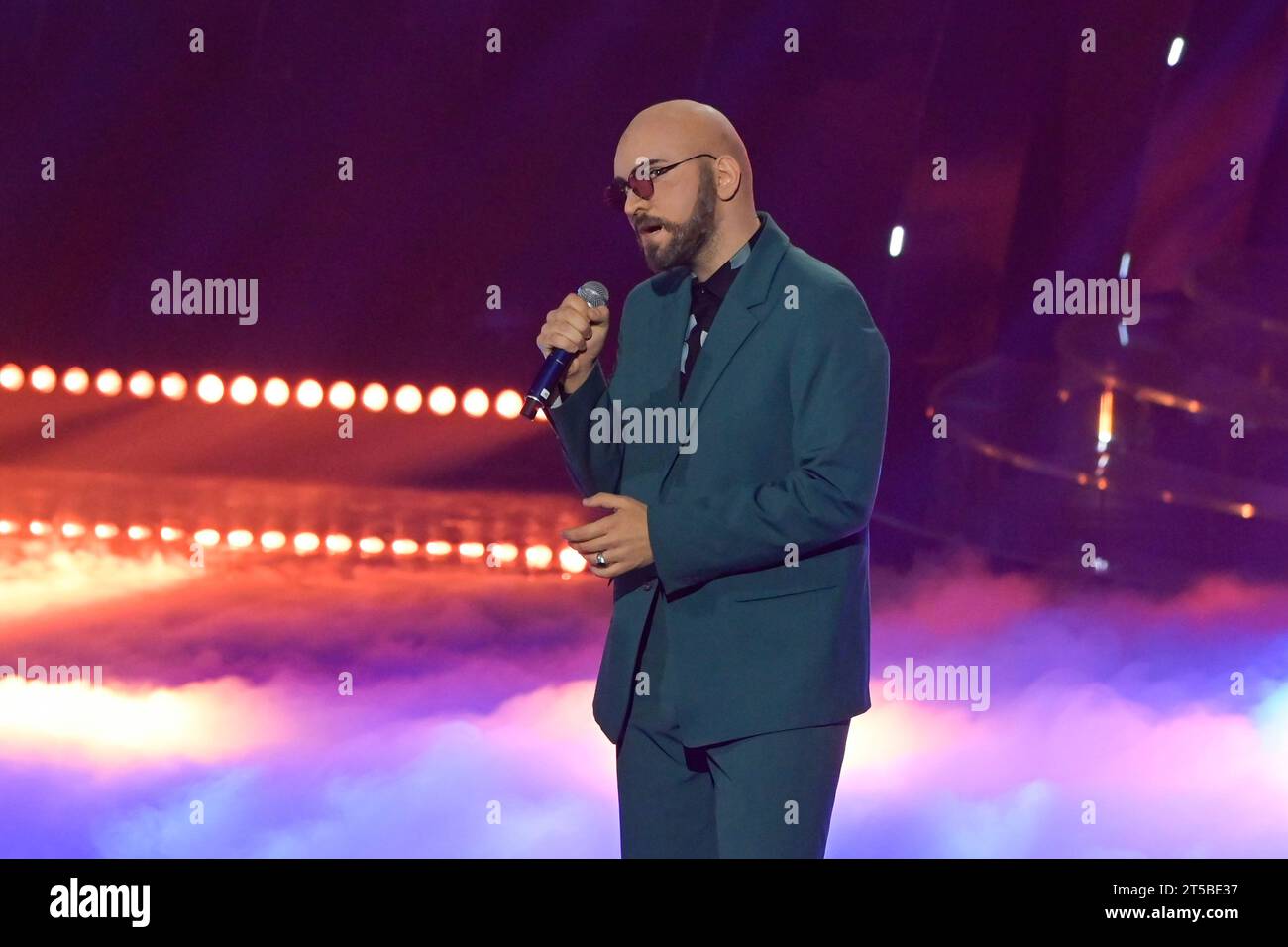 Rome, Italy. 04th Nov, 2023. Luca Gaudiano performs during the Rai Tv ...