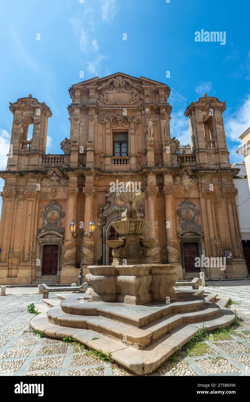Facade of the Purgatory Church or Chiesa Del Purgatorio and the ...