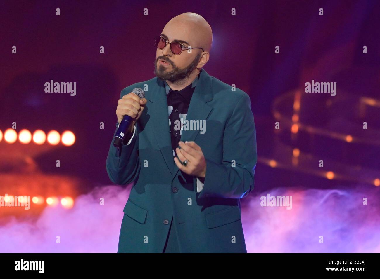 Rome, Italy. 04th Nov, 2023. Luca Gaudiano performs during the Rai Tv ...