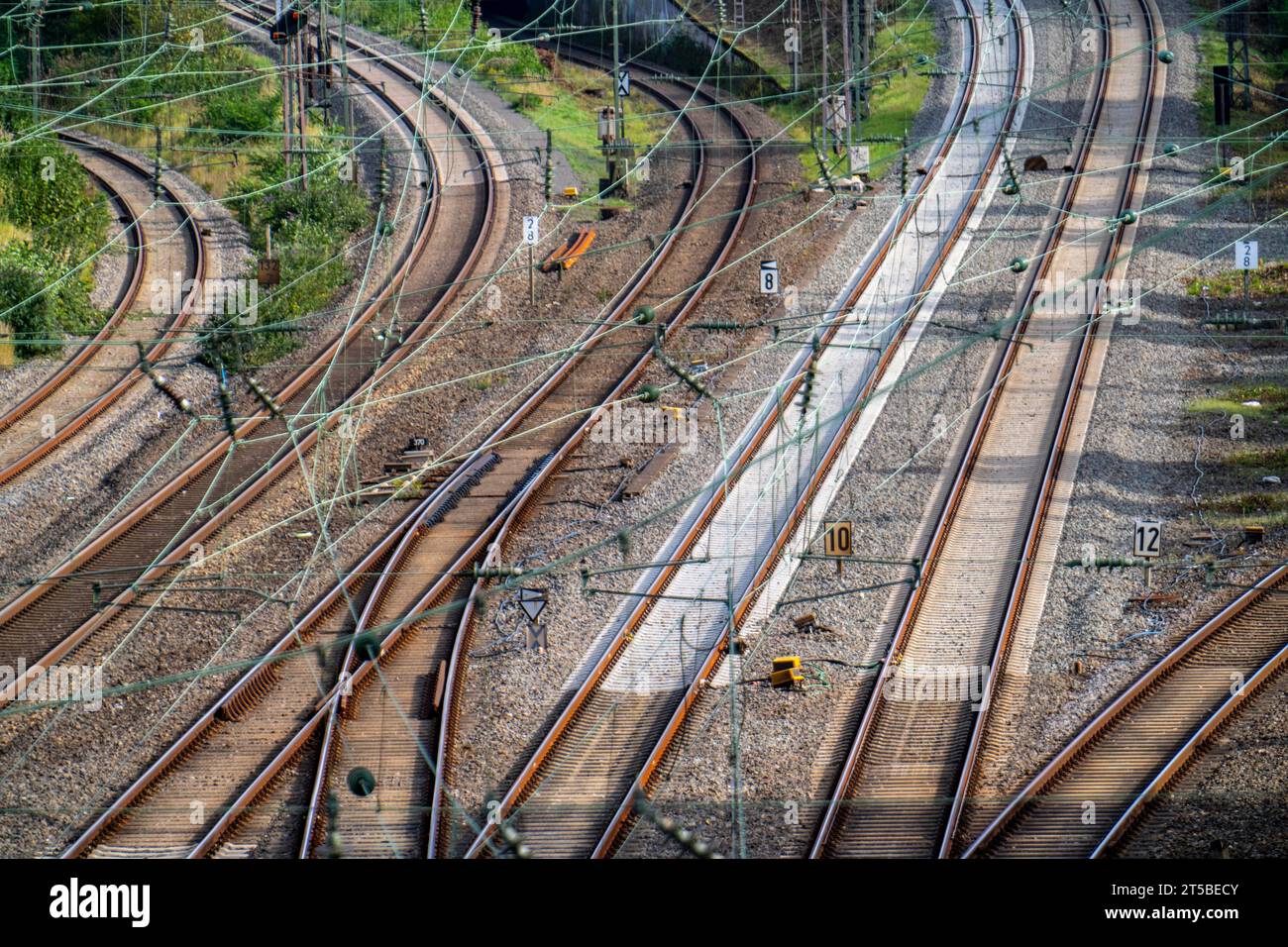 Tracks in front of Essen main station, 7 tracks in parallel, NRW ...