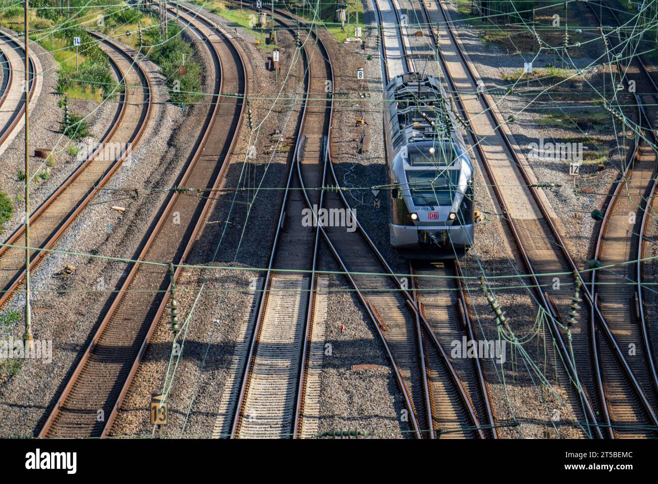 Tracks in front of Essen main station, 7 tracks in parallel, S-Bahn ...