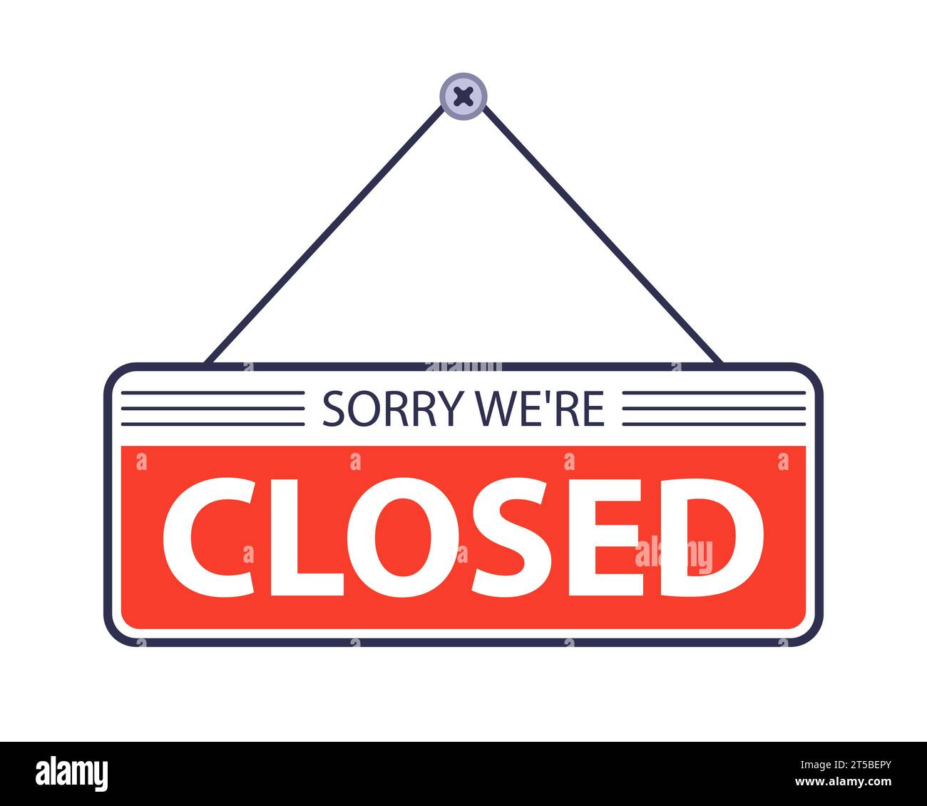 red sign closed. flat vector illustration Stock Vector Image & Art - Alamy
