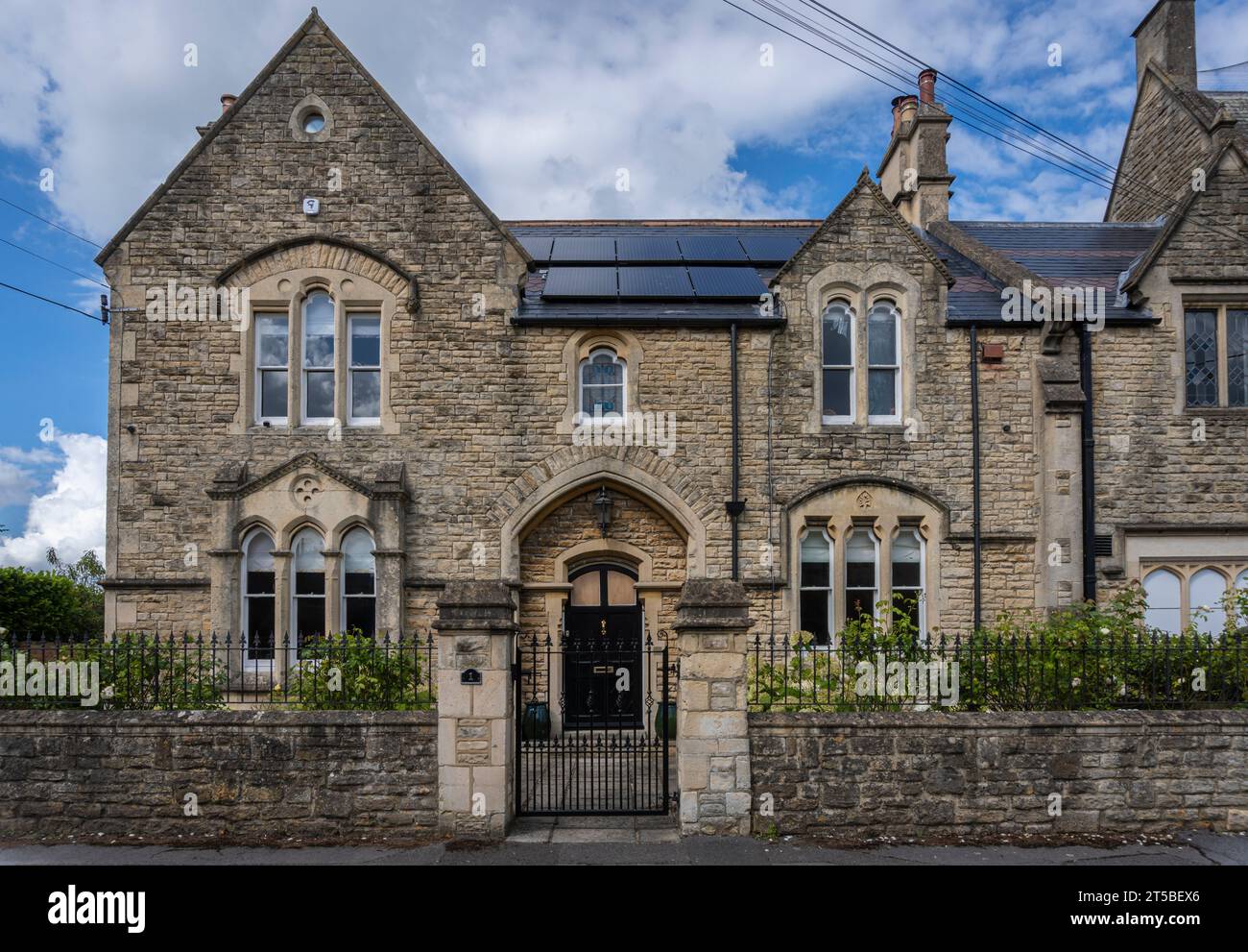 Facade of typical housing in the town of Melksham, Wiltshire, UK Stock ...