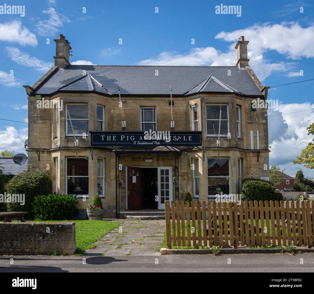 The Pig and Whistle public house in the town of Melksham, Wiltshire, UK ...