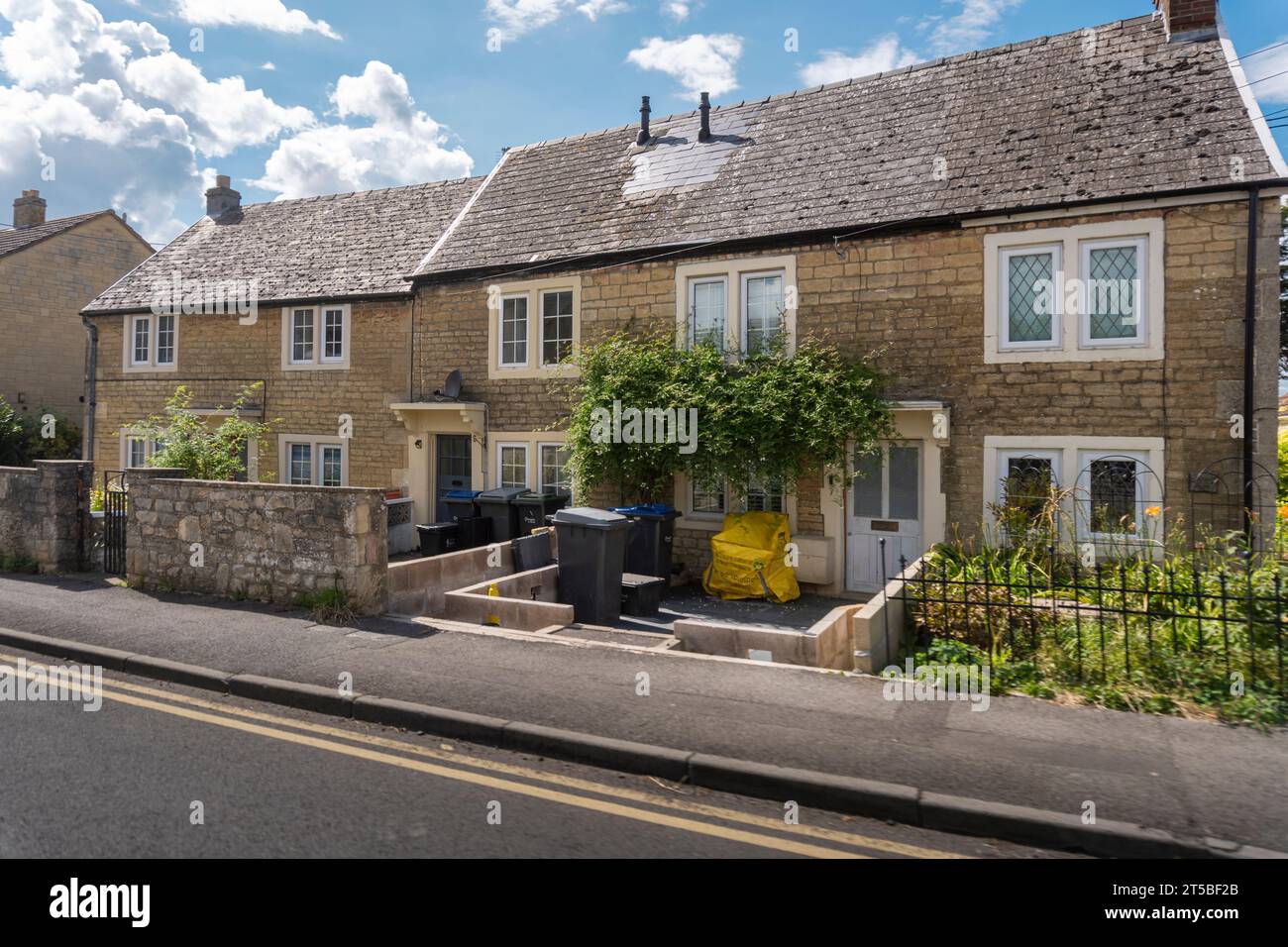 Facade of typical housing in the town of Melksham, Wiltshire, UK Stock ...