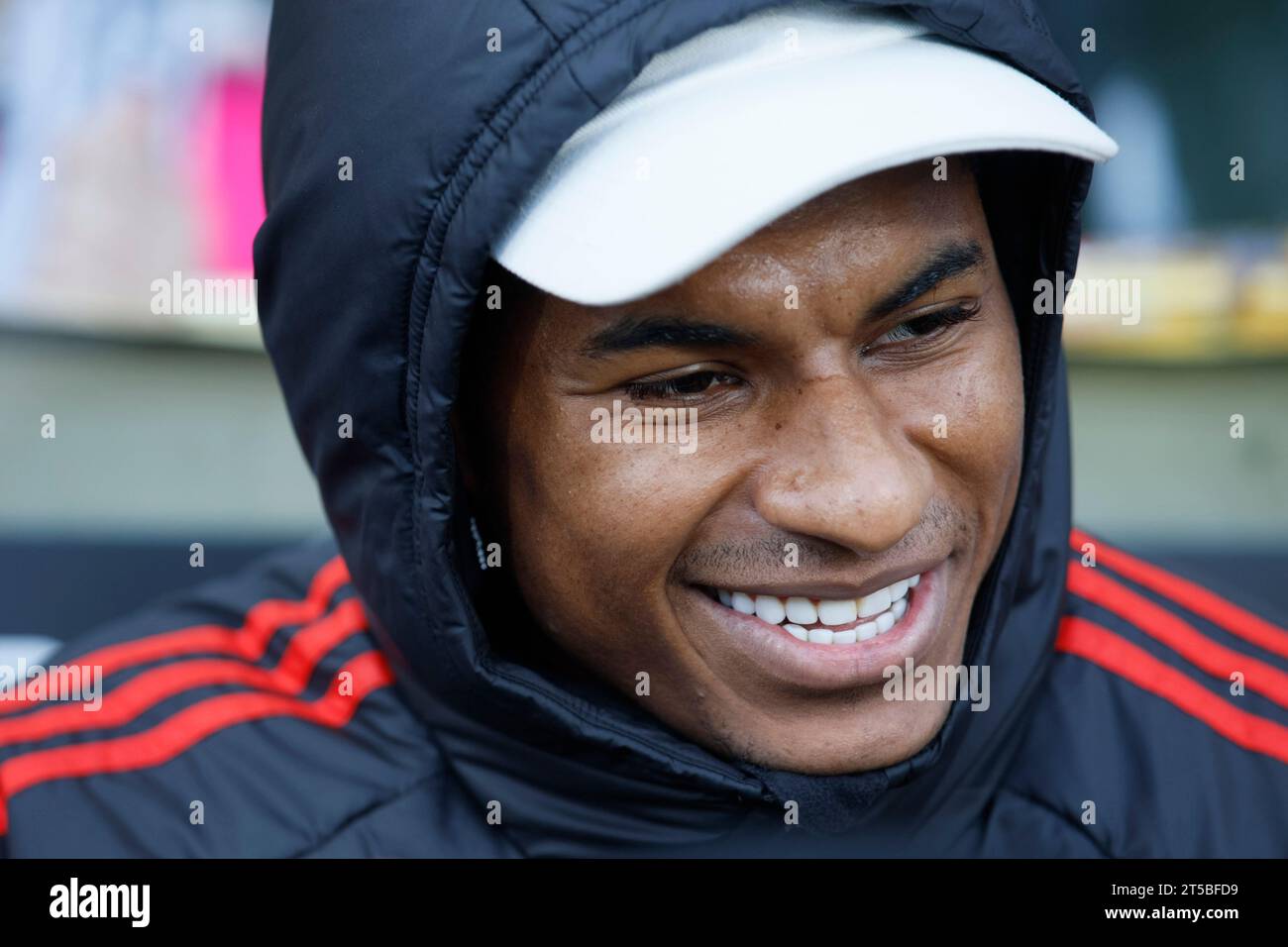 Manchester United's Marcus Rashford smiles ahead the English Premier ...
