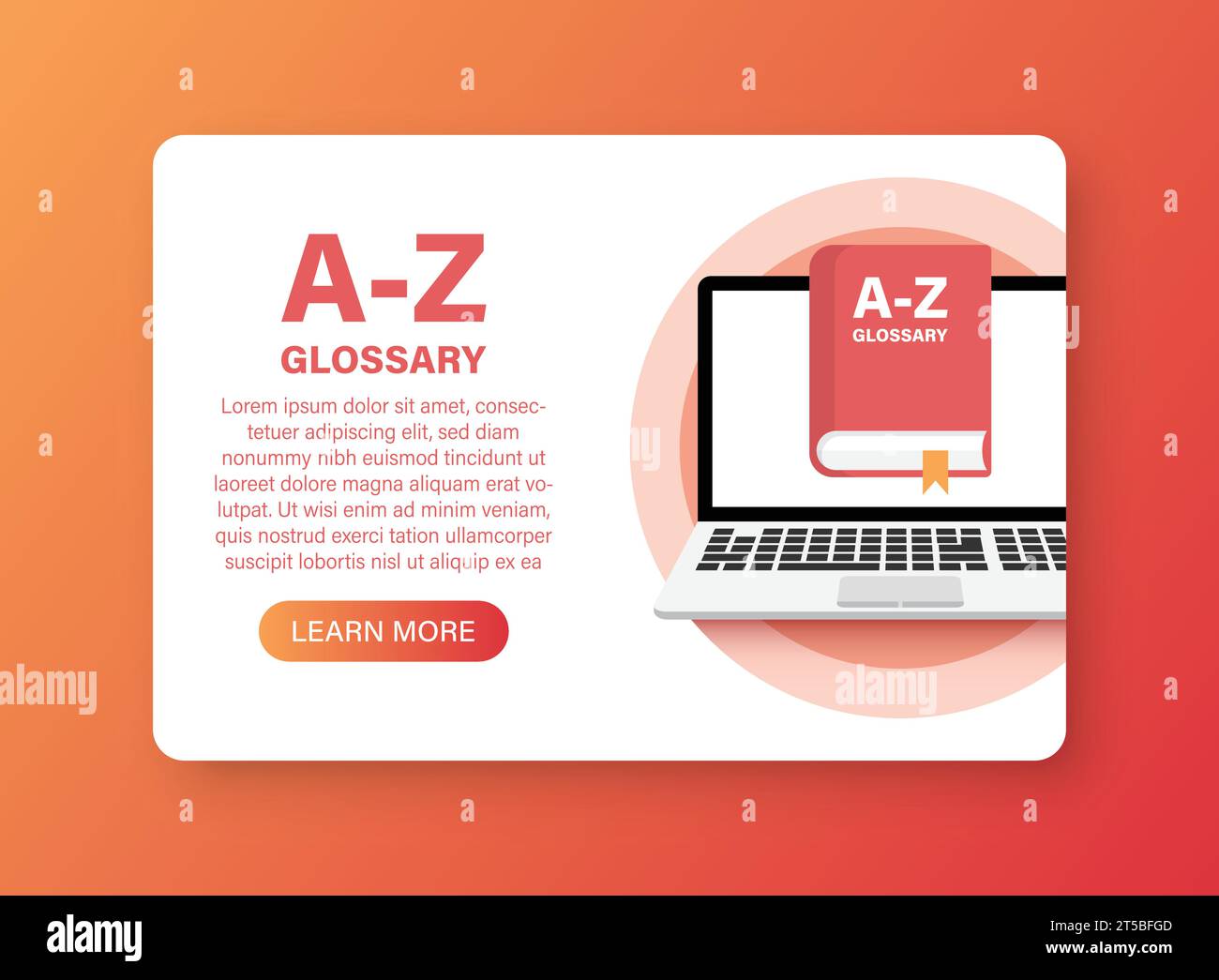 Glossary book with laptop icon in flat style. Guidebook encyclopedia ...