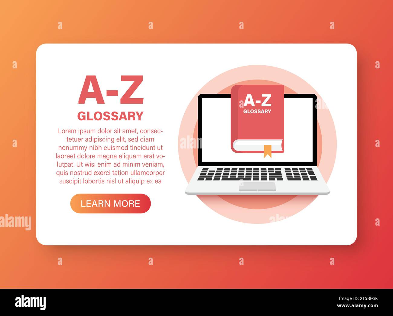 Glossary book with laptop icon in flat style. Guidebook encyclopedia ...