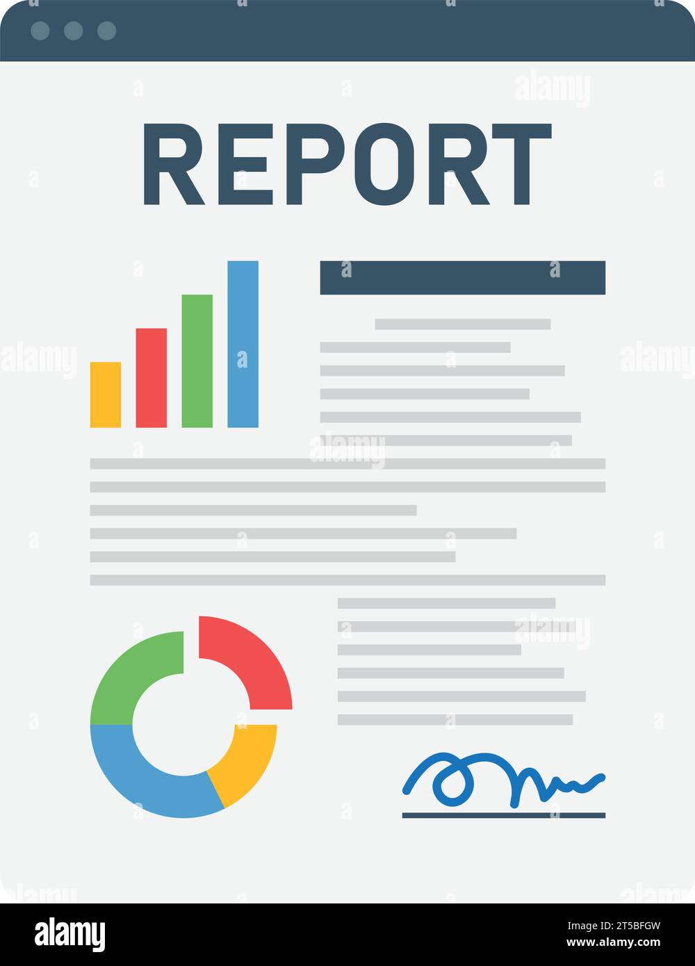 Report document icon in flat style. Dashboard plan vector illustration ...