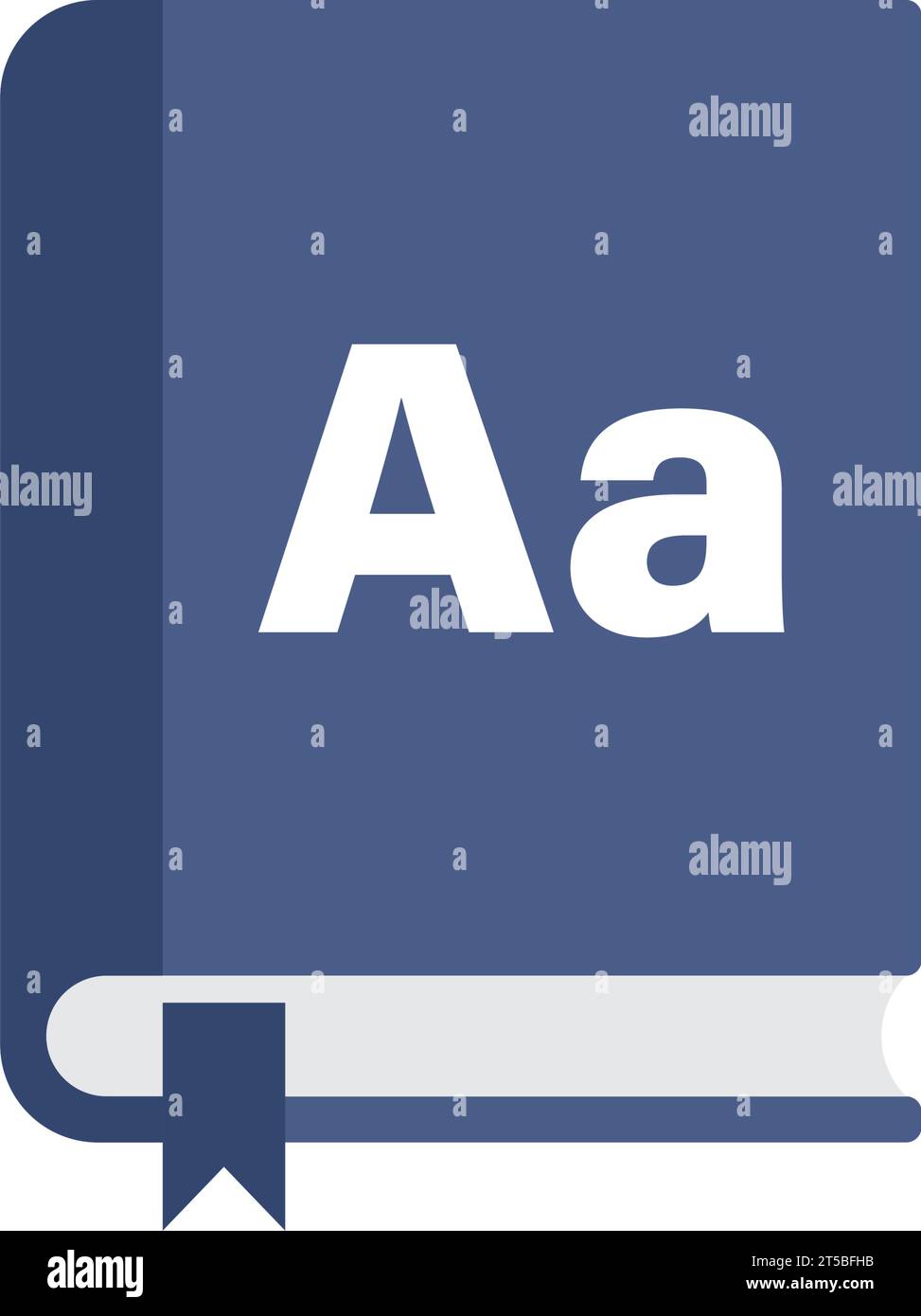 Glossary book icon in flat style. Guidebook encyclopedia vector ...